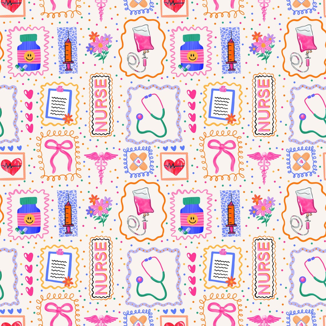 Nurse Doodle Design Scrub Hat - RN - Etsy