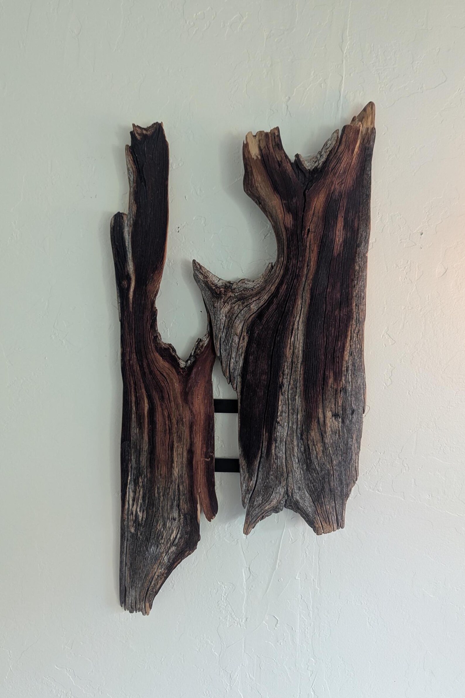 Wood Wall Art, Real Foraged Burned Wood, Handmade Unique Natural ...