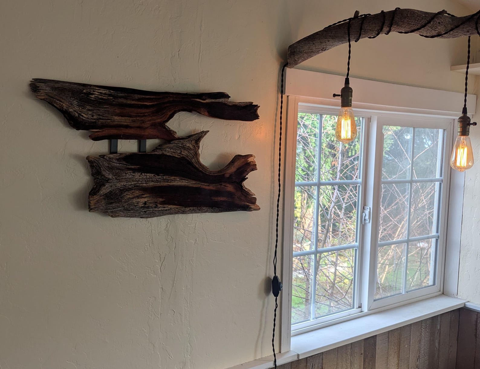 Wood Wall Art, Real Foraged Burned Wood, Handmade Unique Natural ...