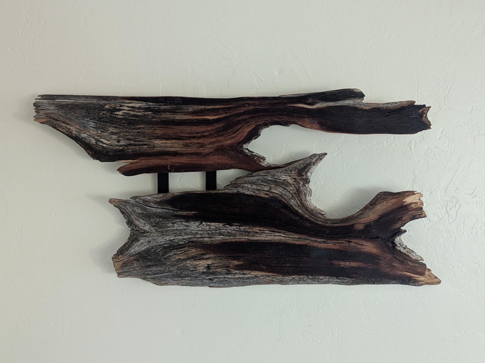 Wood Wall Art, Real Foraged Burned Wood, Handmade Unique Natural ...