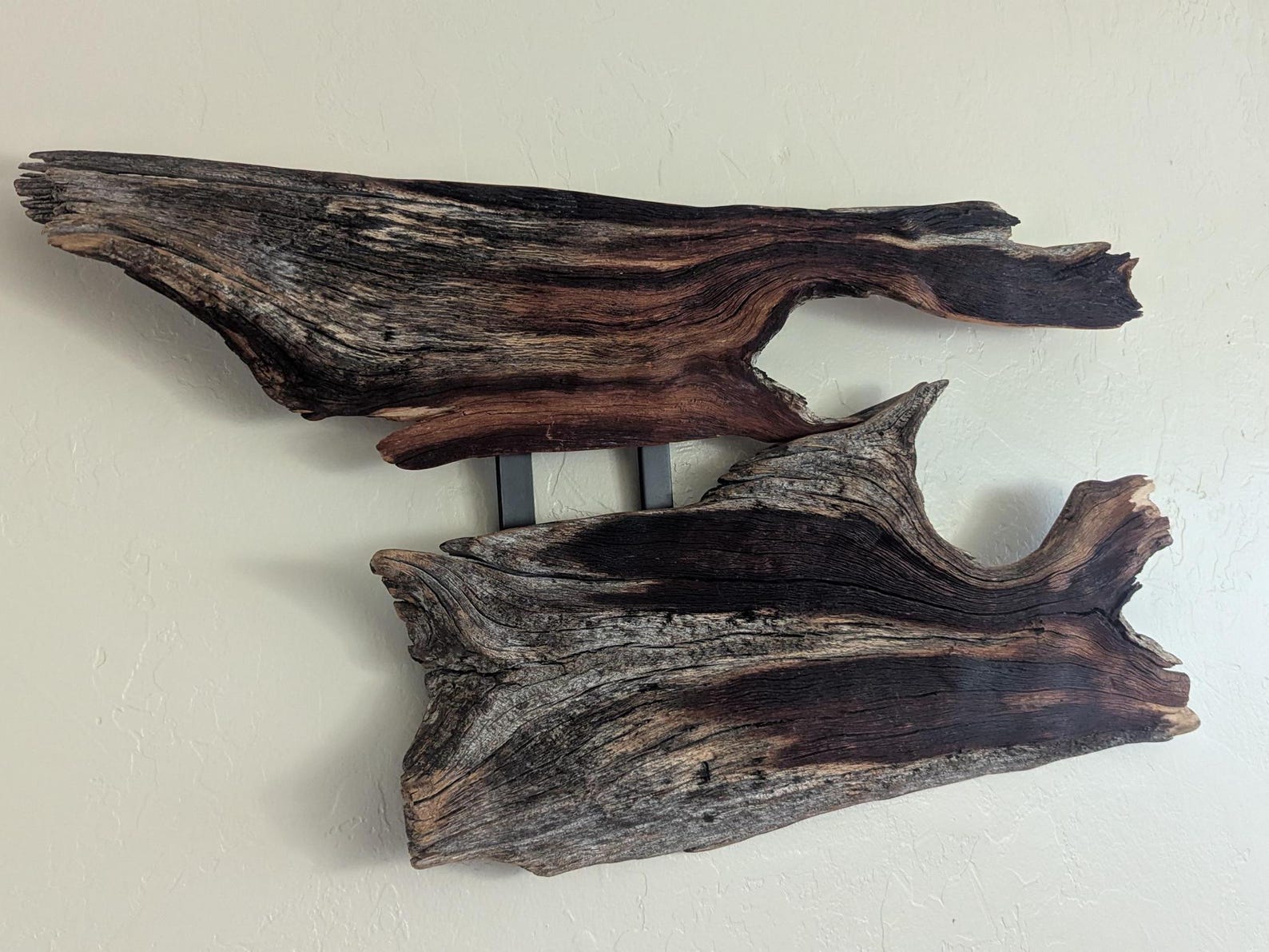 Wood Wall Art, Real Foraged Burned Wood, Handmade Unique Natural ...