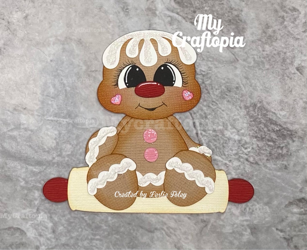 Christmas Gingerbread Cookie Paper Piecing Premade Scrapbooking ...