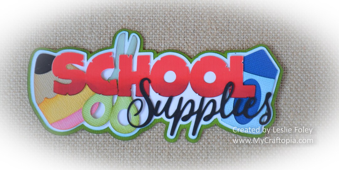 School Supplies Title Paper Piecing Premade Scrapbooking Embellishment ...