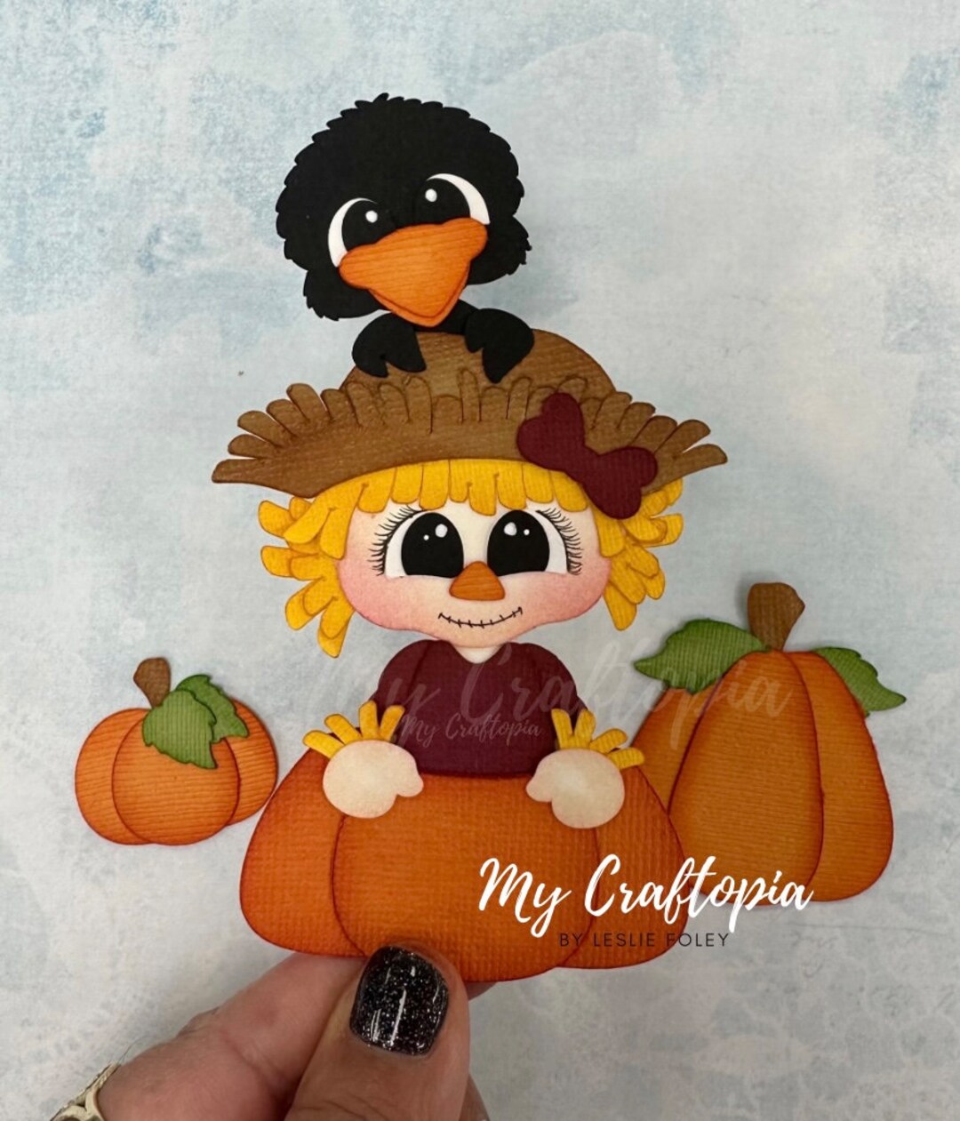 Fall Scarecrow Premade Scrapbooking Embellishment Paper Piecing Die Cut ...