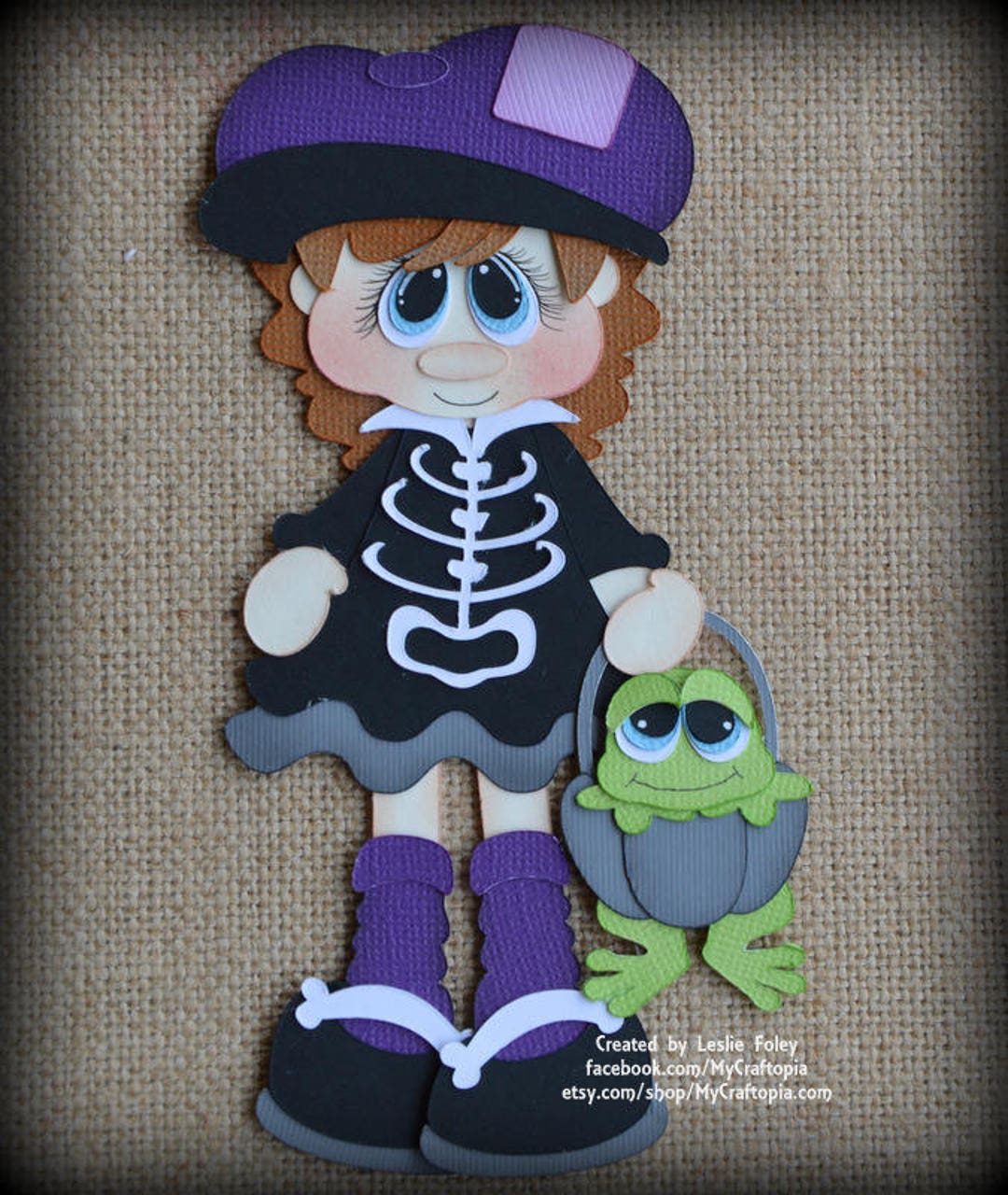 Personalized Skeleton Girl Costume Halloween Premade Scrapbooking ...