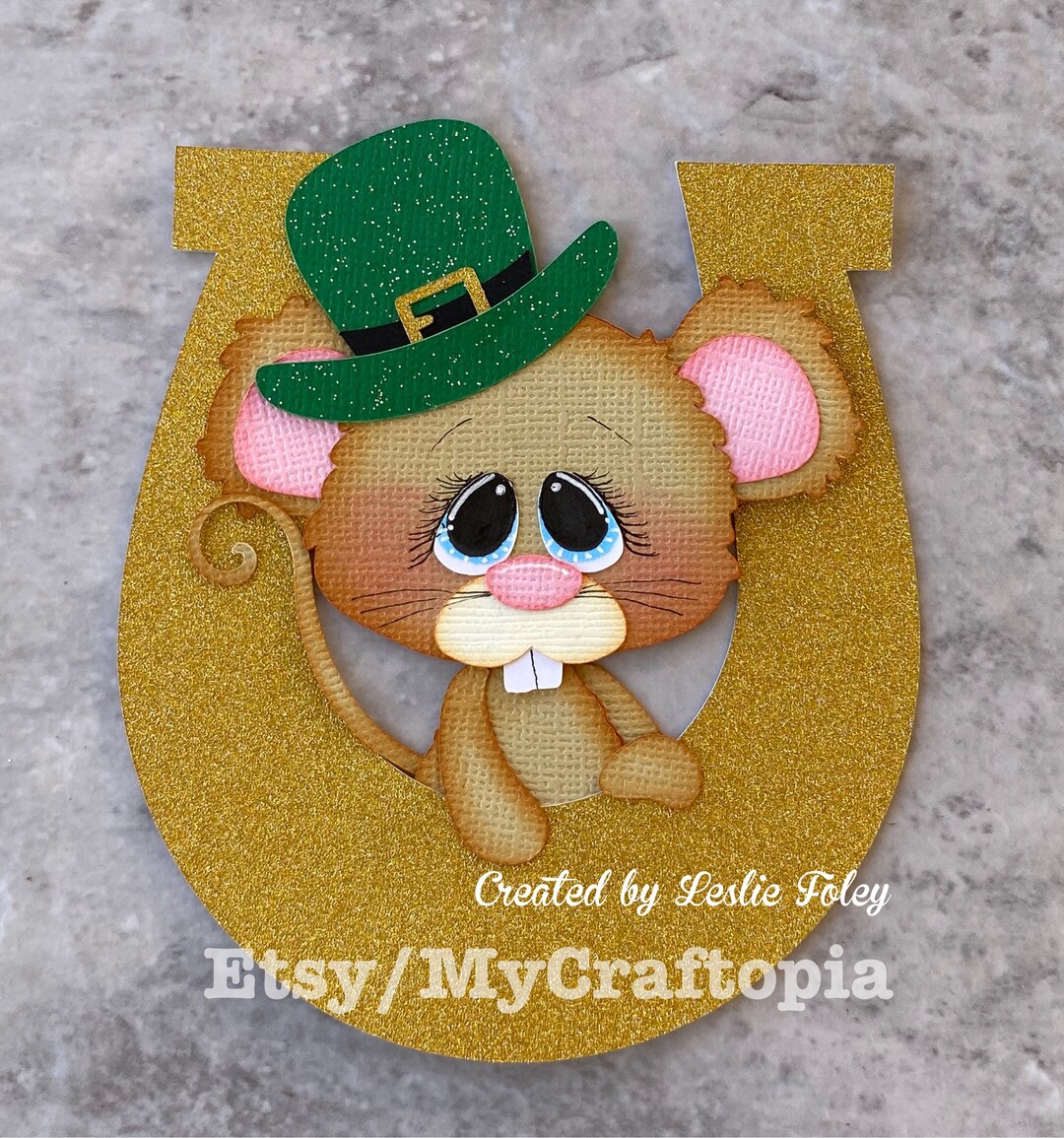 St. Patrick's Day Mouse Premade Scrapbooking Embellishment Paper ...