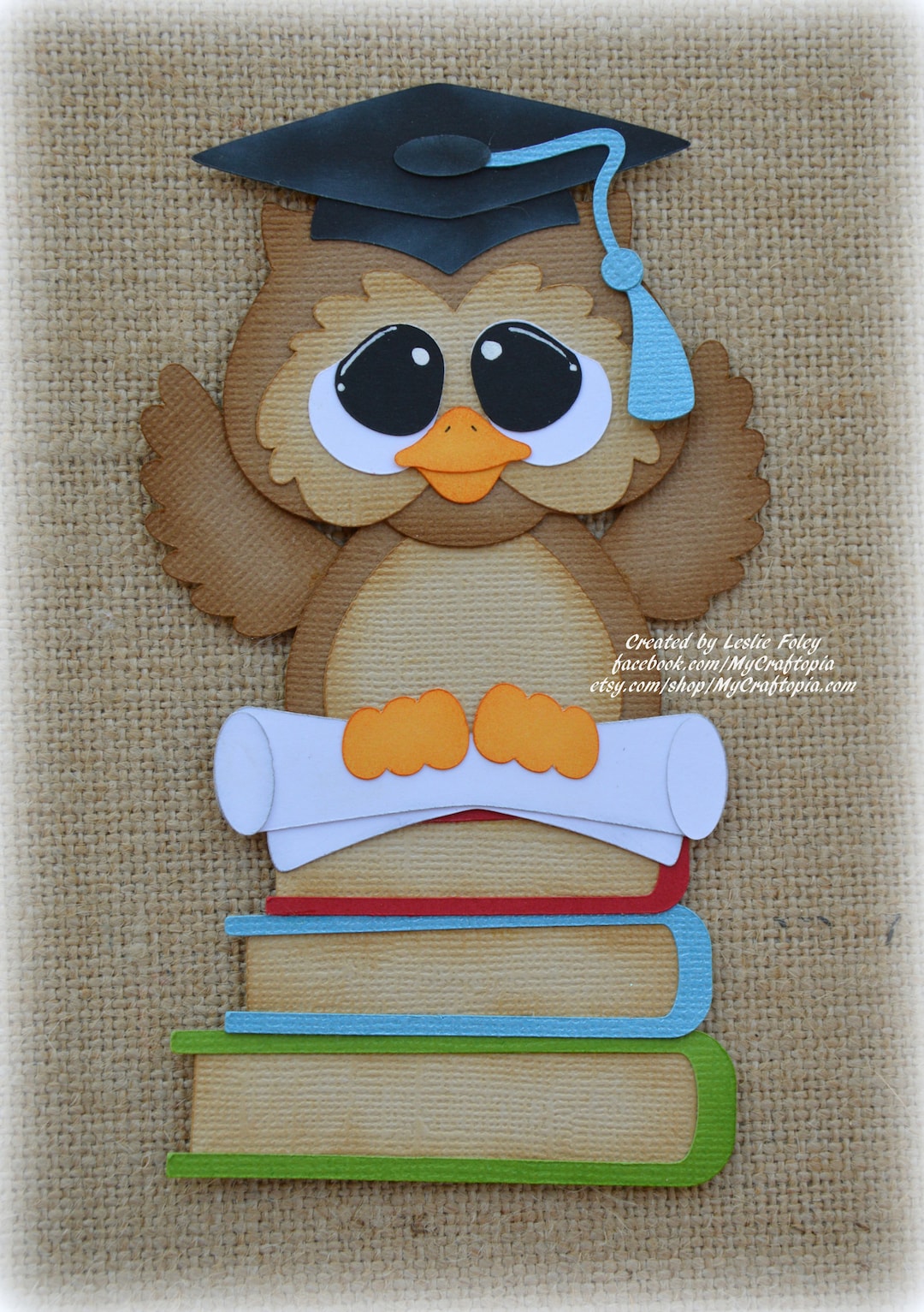 Búho de graduación escolar, adorno prefabricado para scrapbooking ...