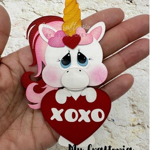 Valentine Love Heart Unicorns Clip Art, Premade ,scrapbooking ...