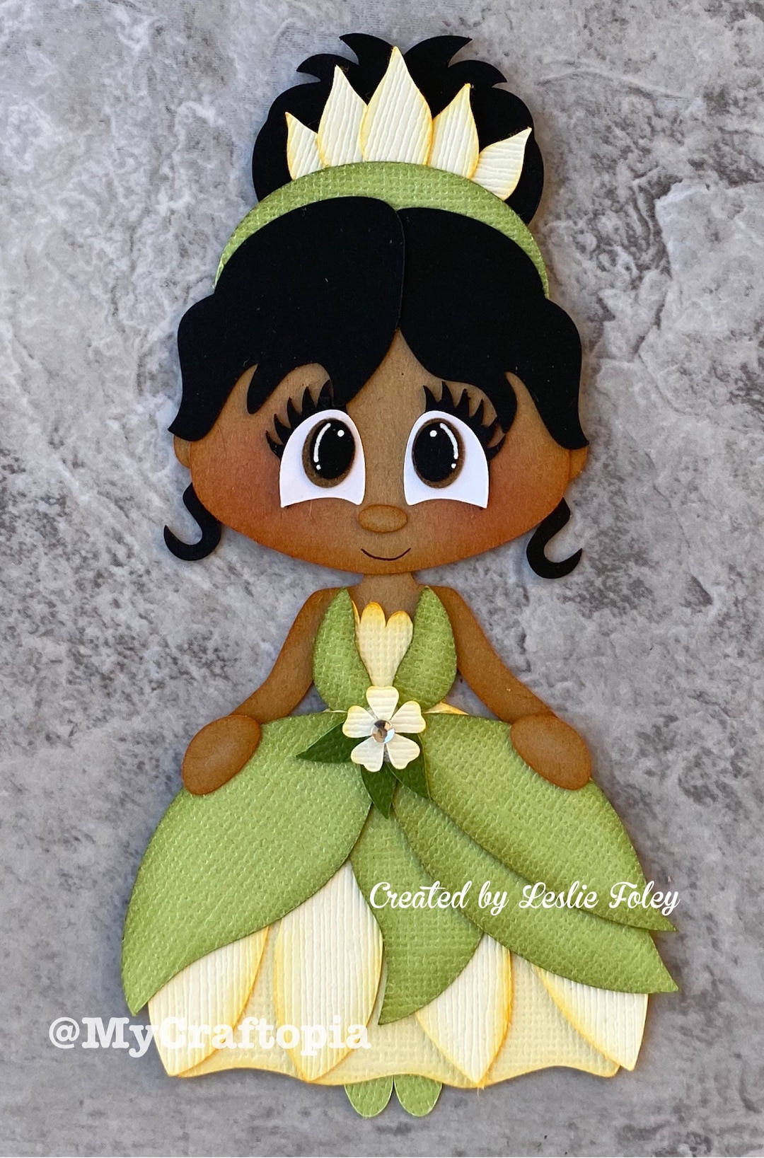 Princess Tiana Handmade Paper Piecing - Scrapbook Embellishment - Etsy