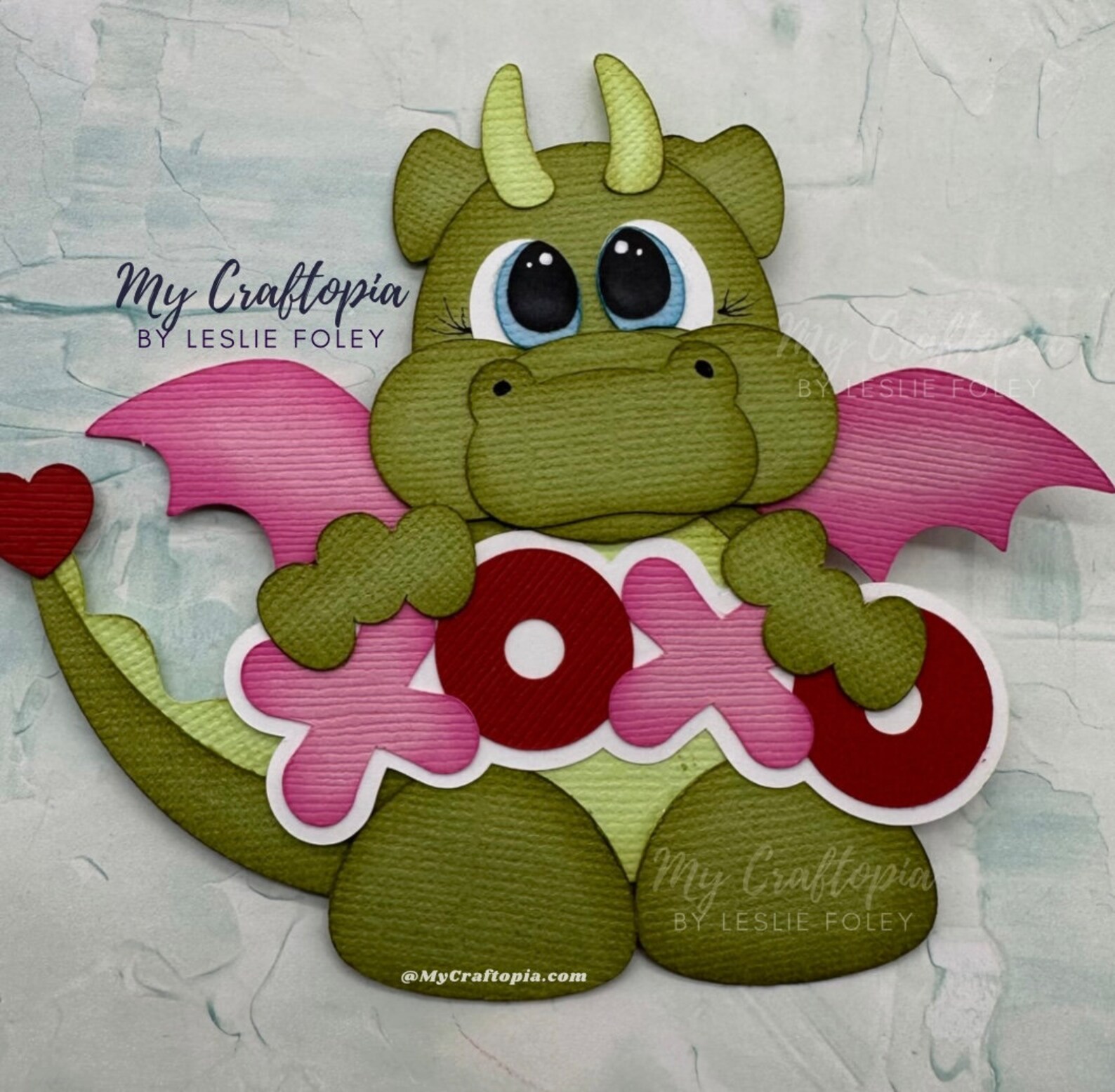 Valentines Dragon Love Friend Premade Scrapbooking Embellishment Paper ...