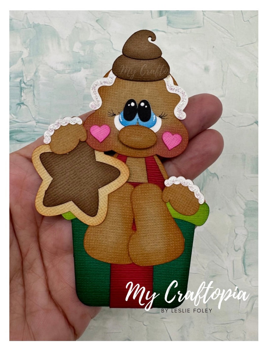Christmas Gingerbread Paper Piecing Premade Scrapbook Layouting ...