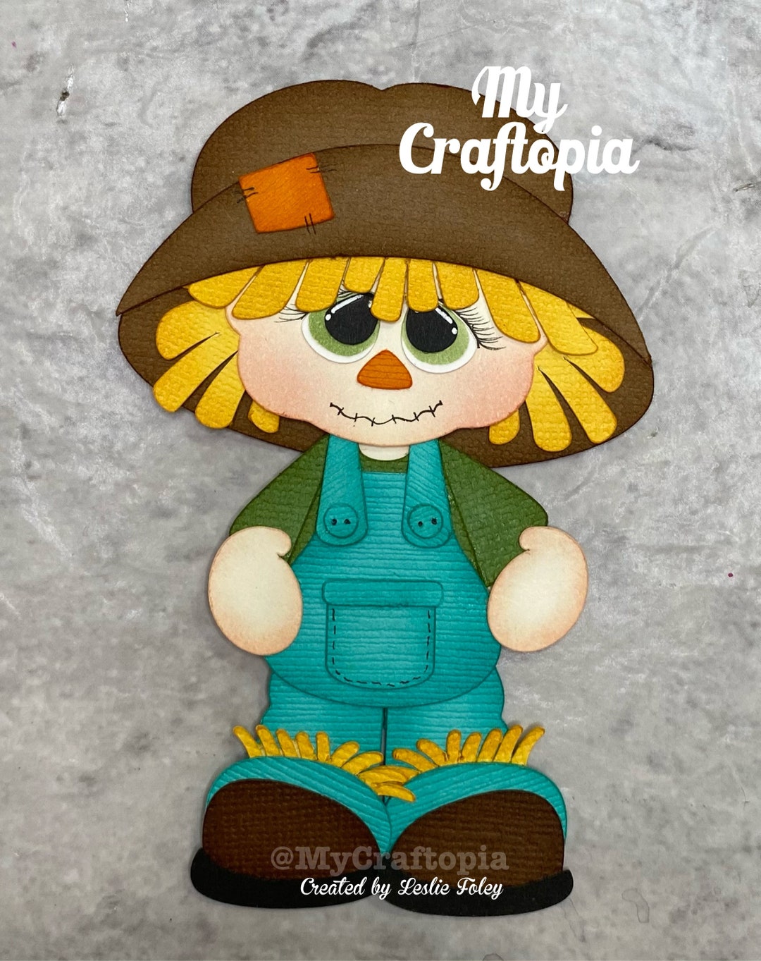 Fall Scarecrow Premade Scrapbooking Embellishment Paper Piecing Die Cut ...
