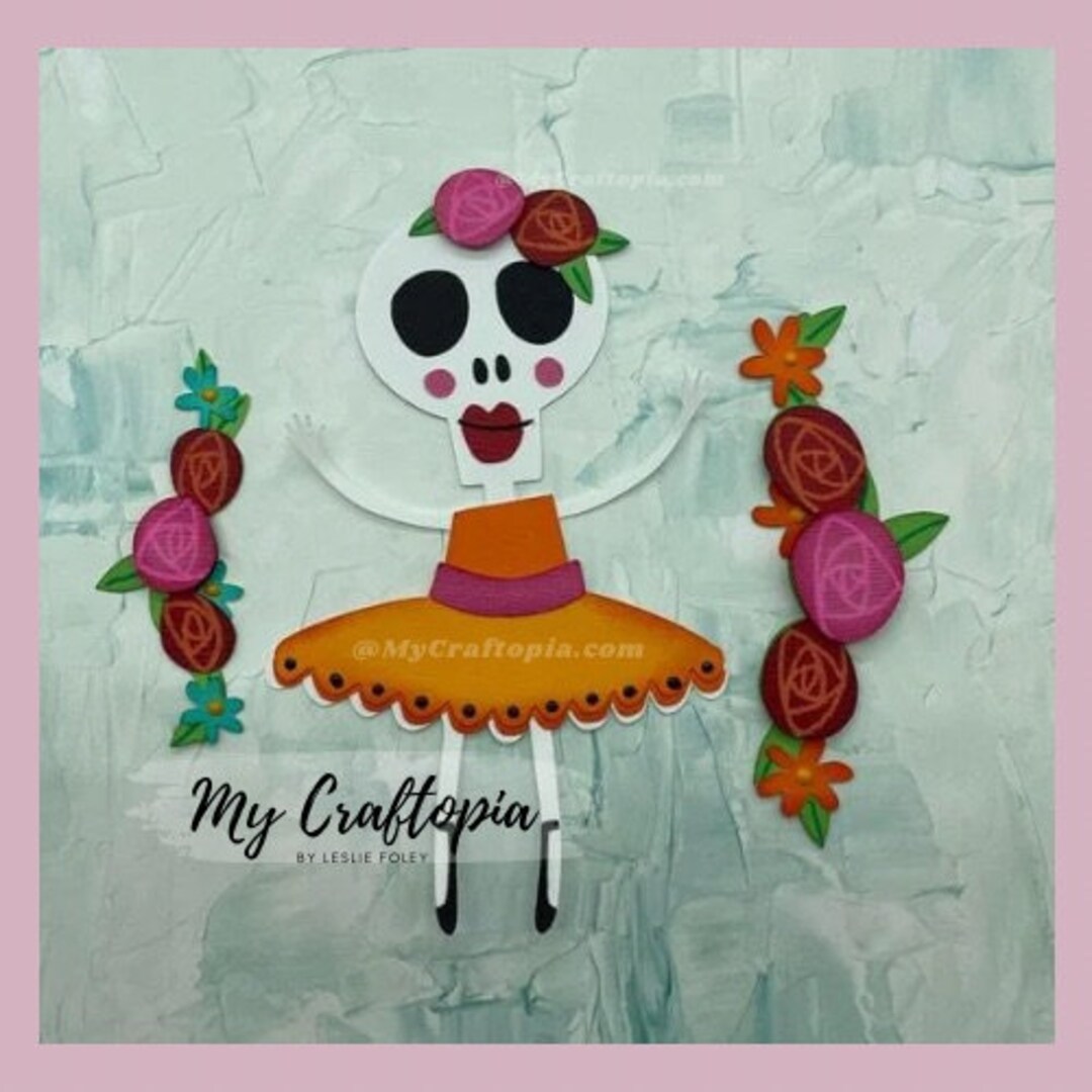 Scrapbook Halloween Skeleton Sugar Skull Dia De Muertos Embellishment ...