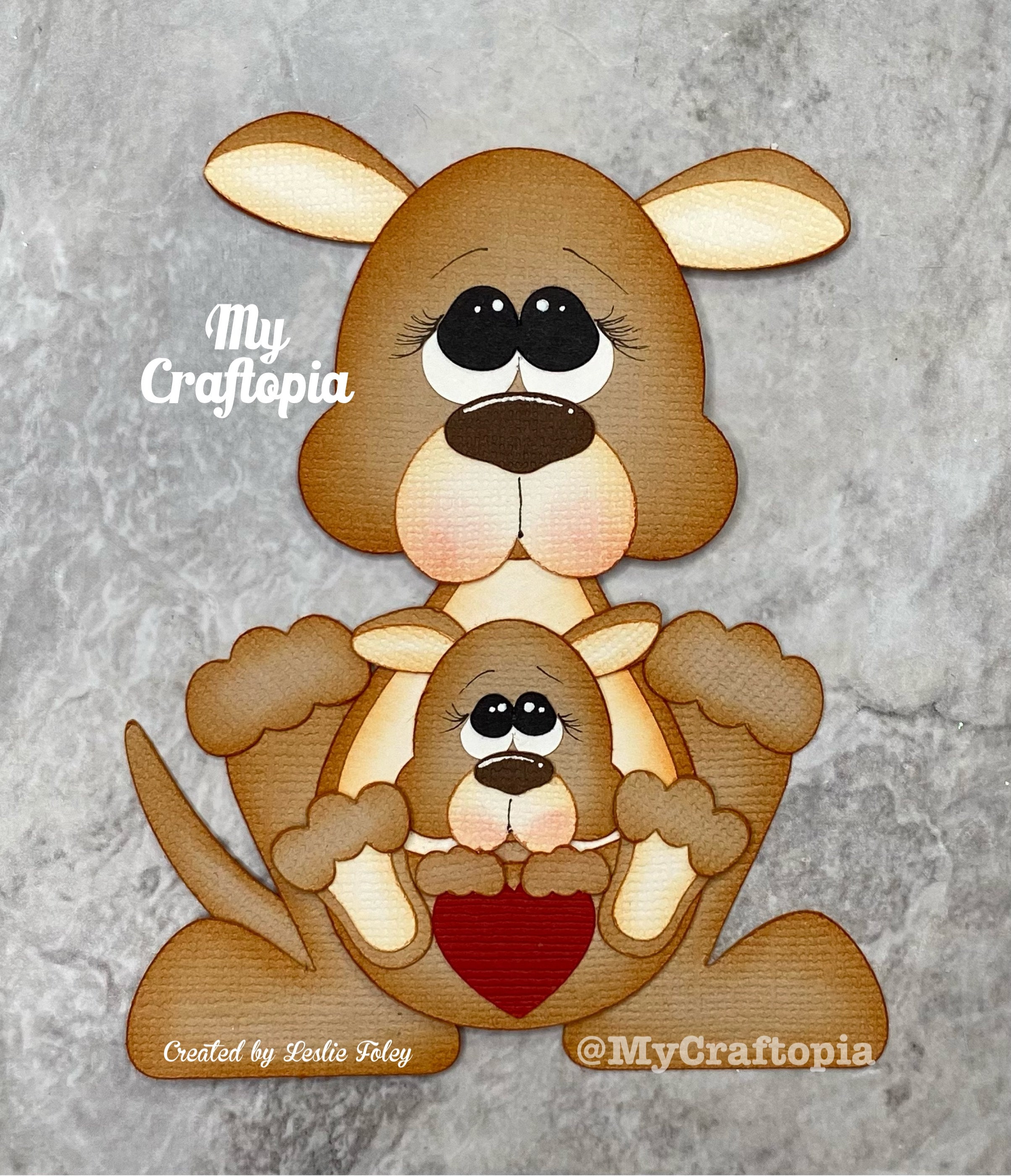 Valentines Kangaroo Premade Scrapbooking Embellishment Paper Piecing ...