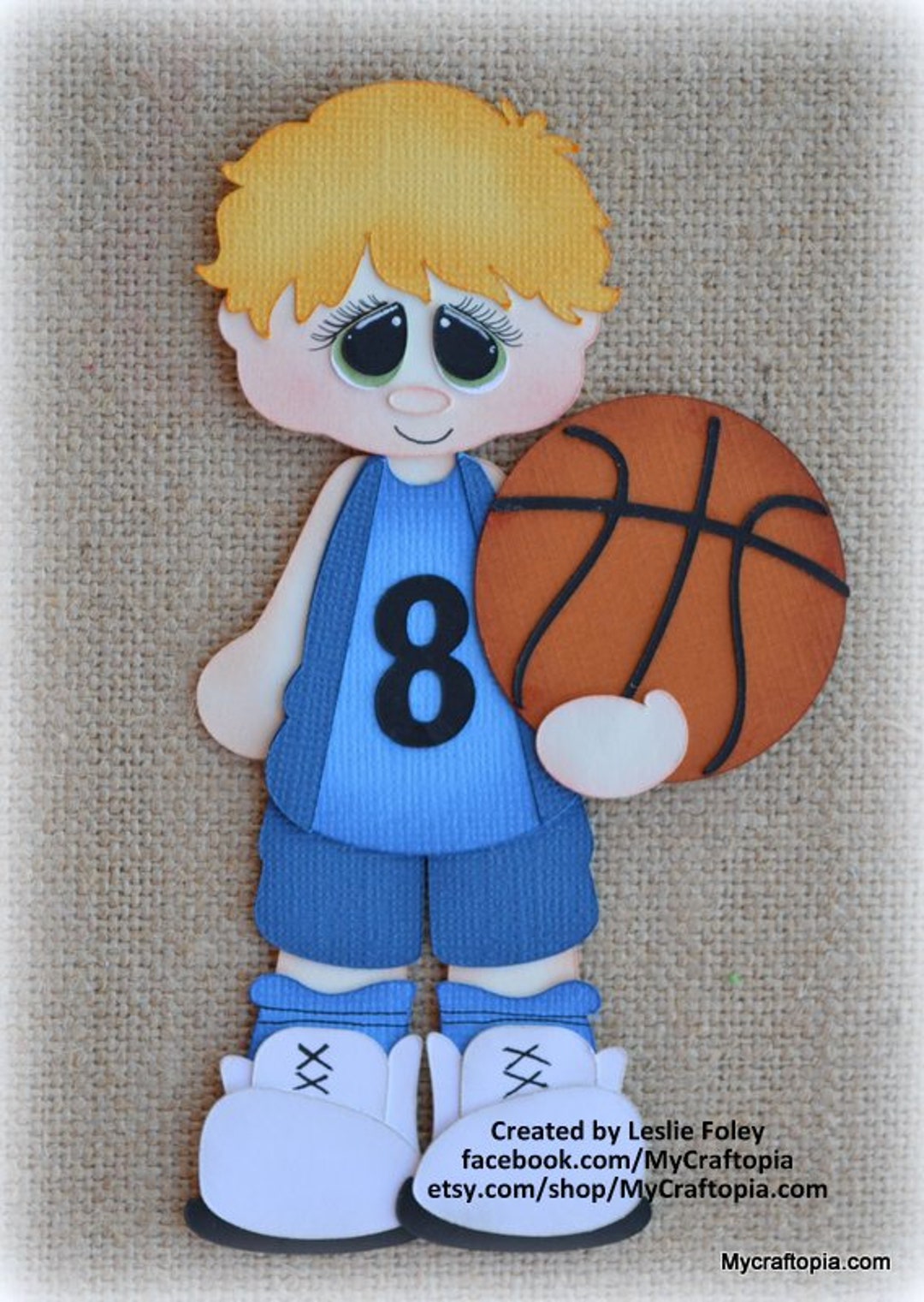Personalized Basketball Boy Premade Scrapbooking Embellishment Die Cuts ...