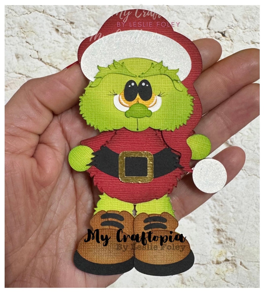 Christmas Grinch Premade Scrapbooking Embellishment Paper Piecing Die ...