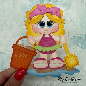 Personalized Girl Beach Sand Swimming Premade Scrapbooking ...