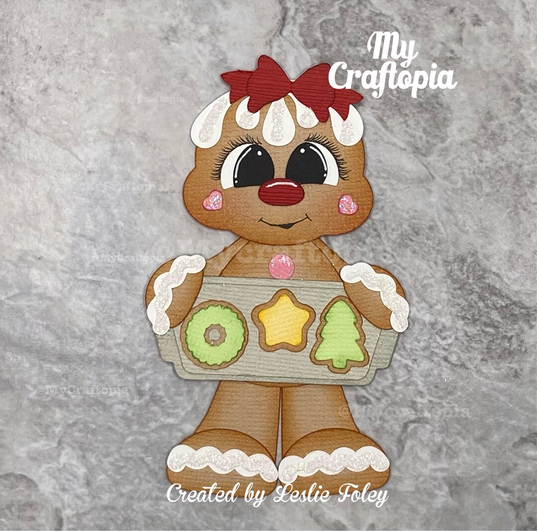 Christmas Gingerbread Cookie Paper Piecing Premade Scrapbooking ...