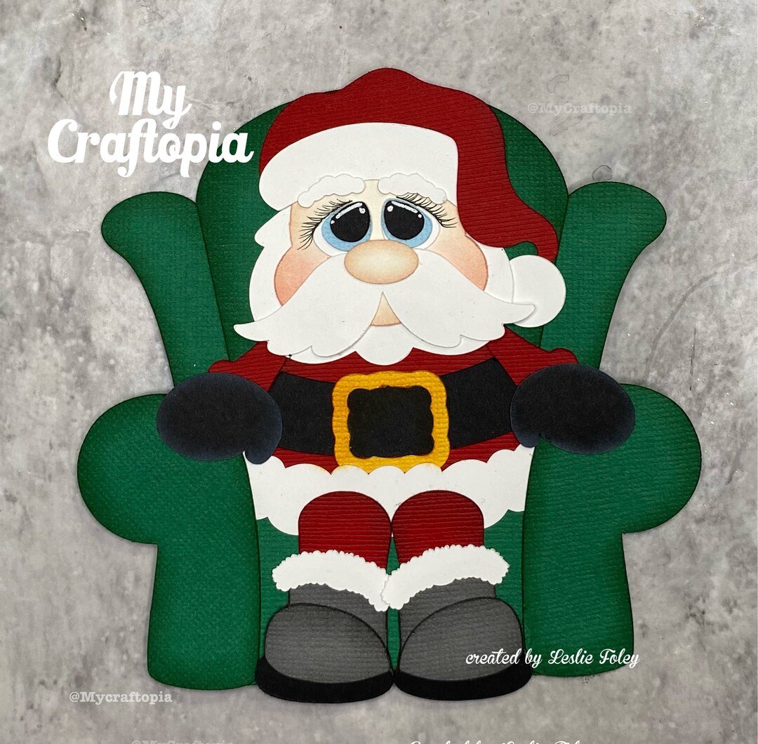 Christmas Sitting Santa 2020 Premade Scrapbooking Embellishment Die ...