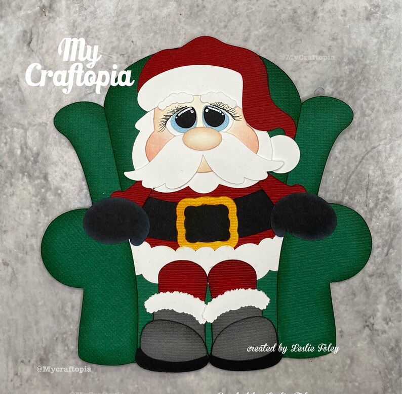 Christmas Sitting Santa 2020 Premade Scrapbooking Embellishment Die ...