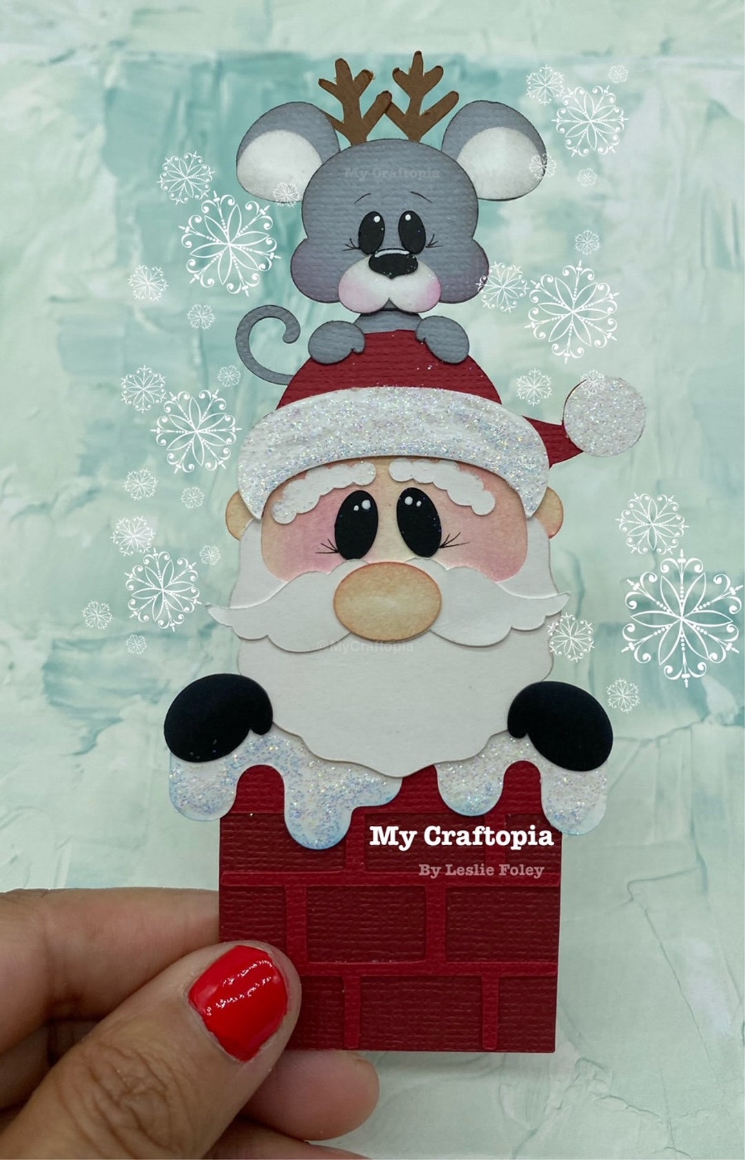 Santa Chimney Christmas Premade Scrapbooking Embellishment Paper ...