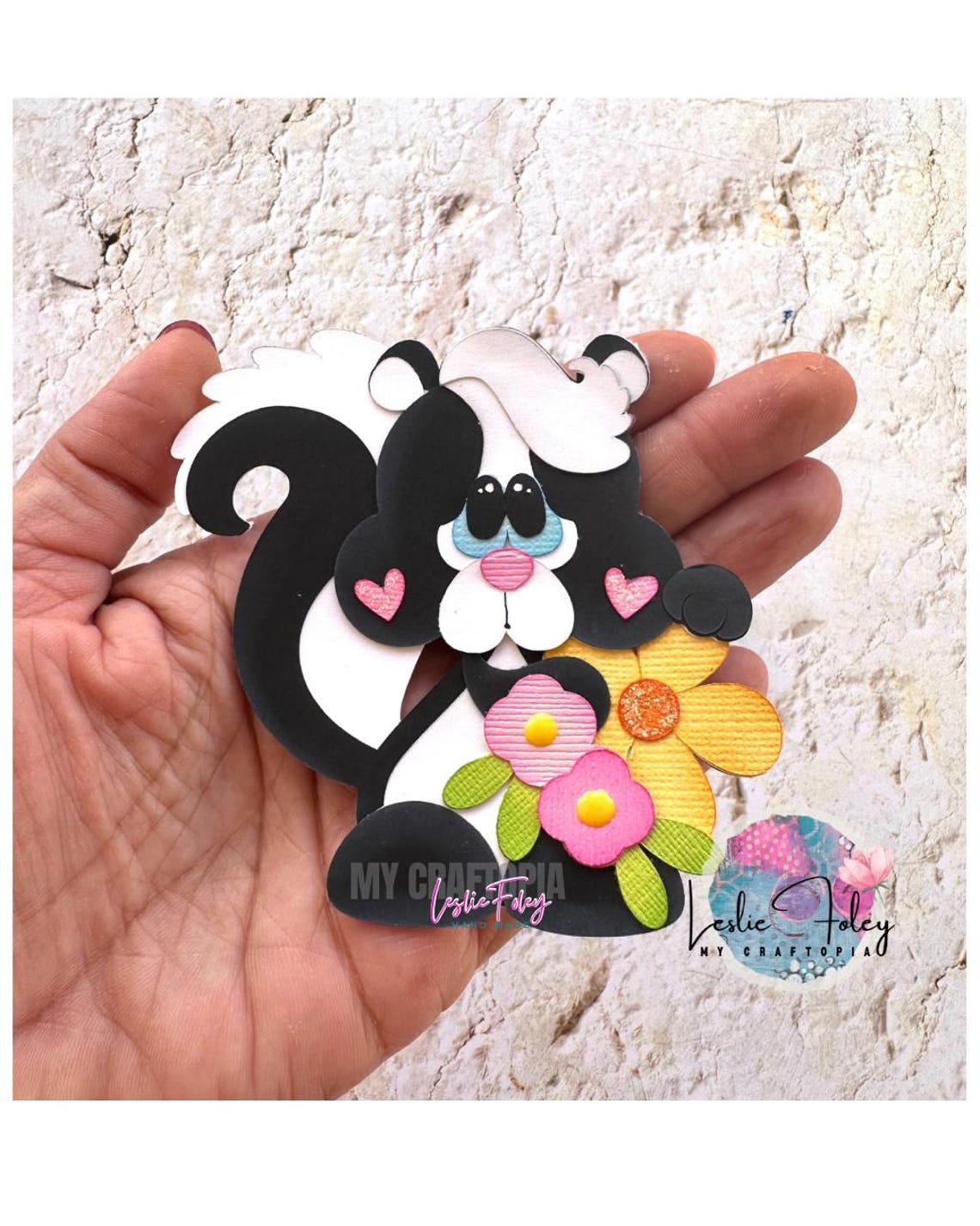 Handmade Spring Skunk Paper Piecing Die Cuts, Scrapbooking ...