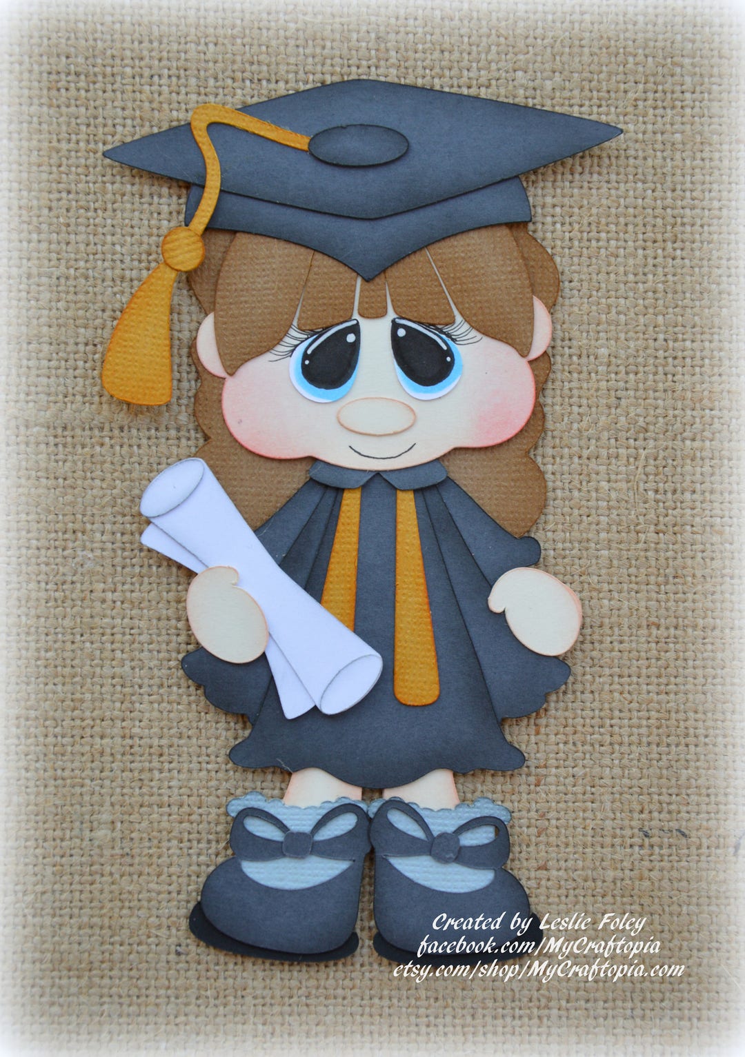 School Graduation Girl Premade Scrapbooking Embellishment Paper Piecing ...