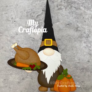 Fall Thankful Gnomes Premade Scrapbooking Embellishment Paper Piecing ...