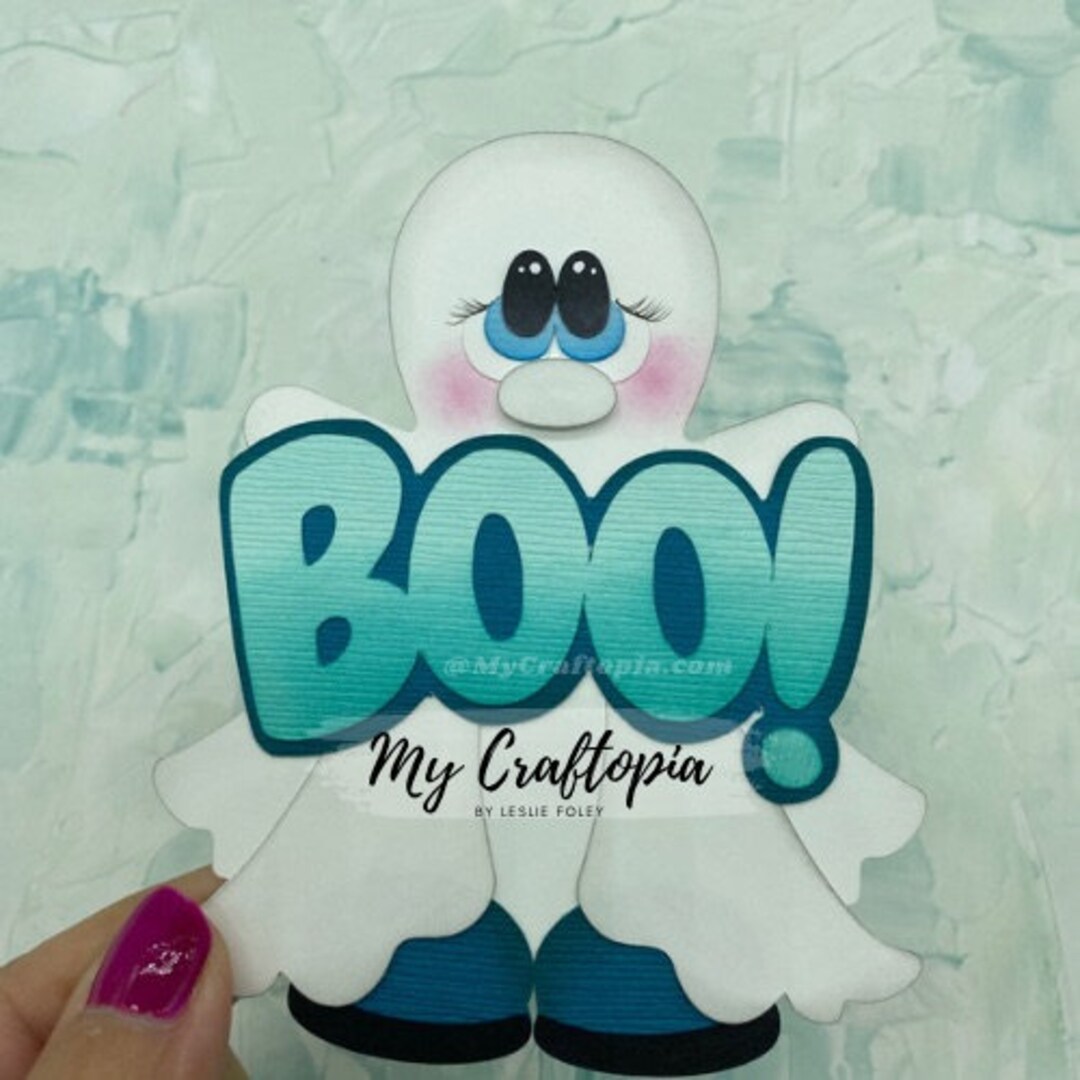 Scrapbook Halloween Boo Ghost Title Premade Scrapbooking Embellishment ...