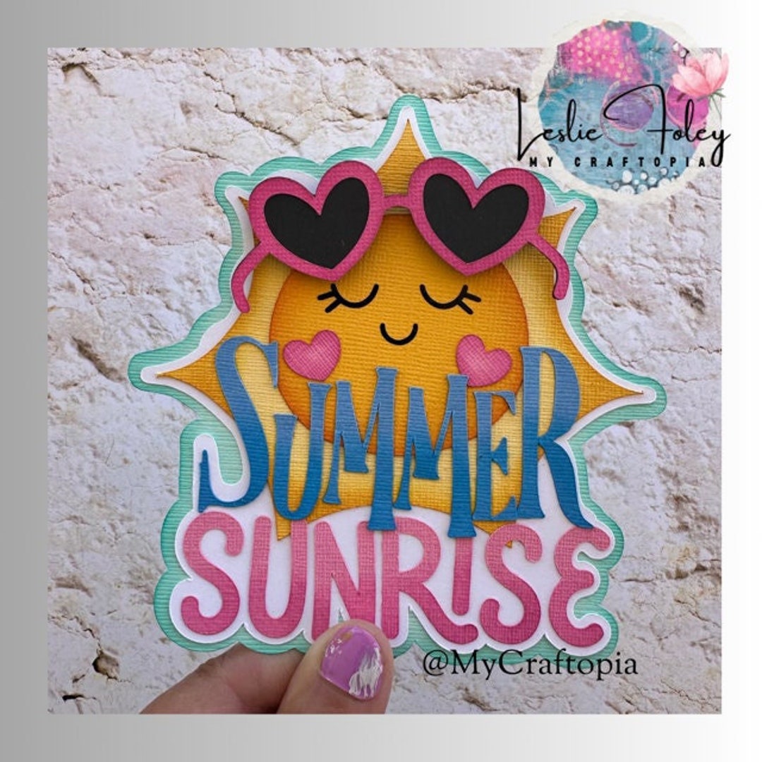 Sun Tropical Summer Title Premade Scrapbooking Embellishment Paper ...