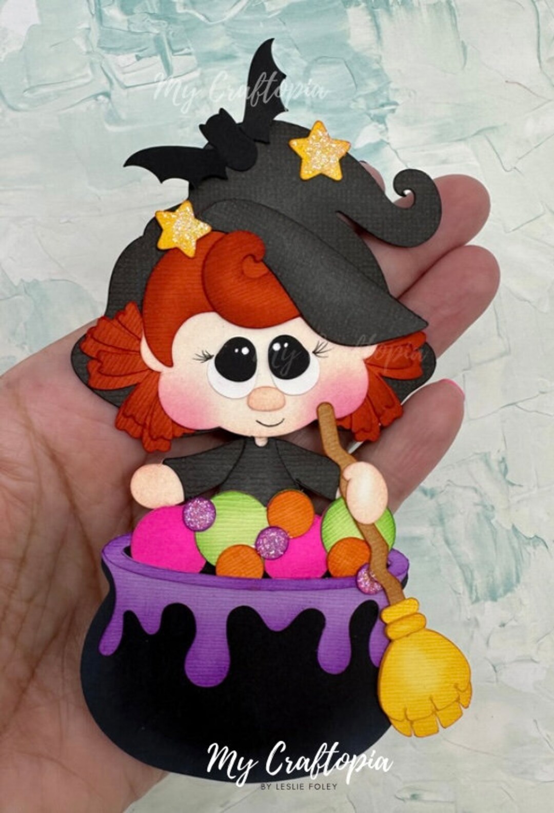 Halloween Witch Premade Scrapbooking Embellishment Die Cut Paper ...
