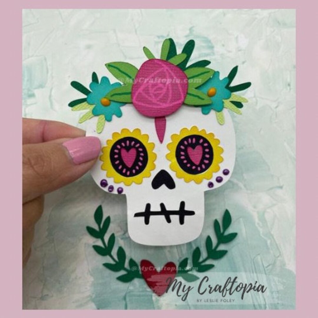 Scrapbook Halloween Skeleton Sugar Skull Dia De Muertos Embellishment ...