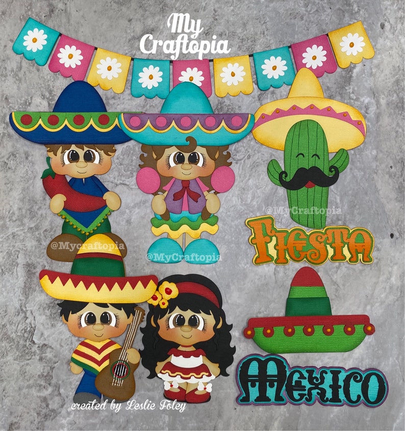 Mexico Fiesta Bundle Title Premade Scrapbooking Embellishment Paper ...