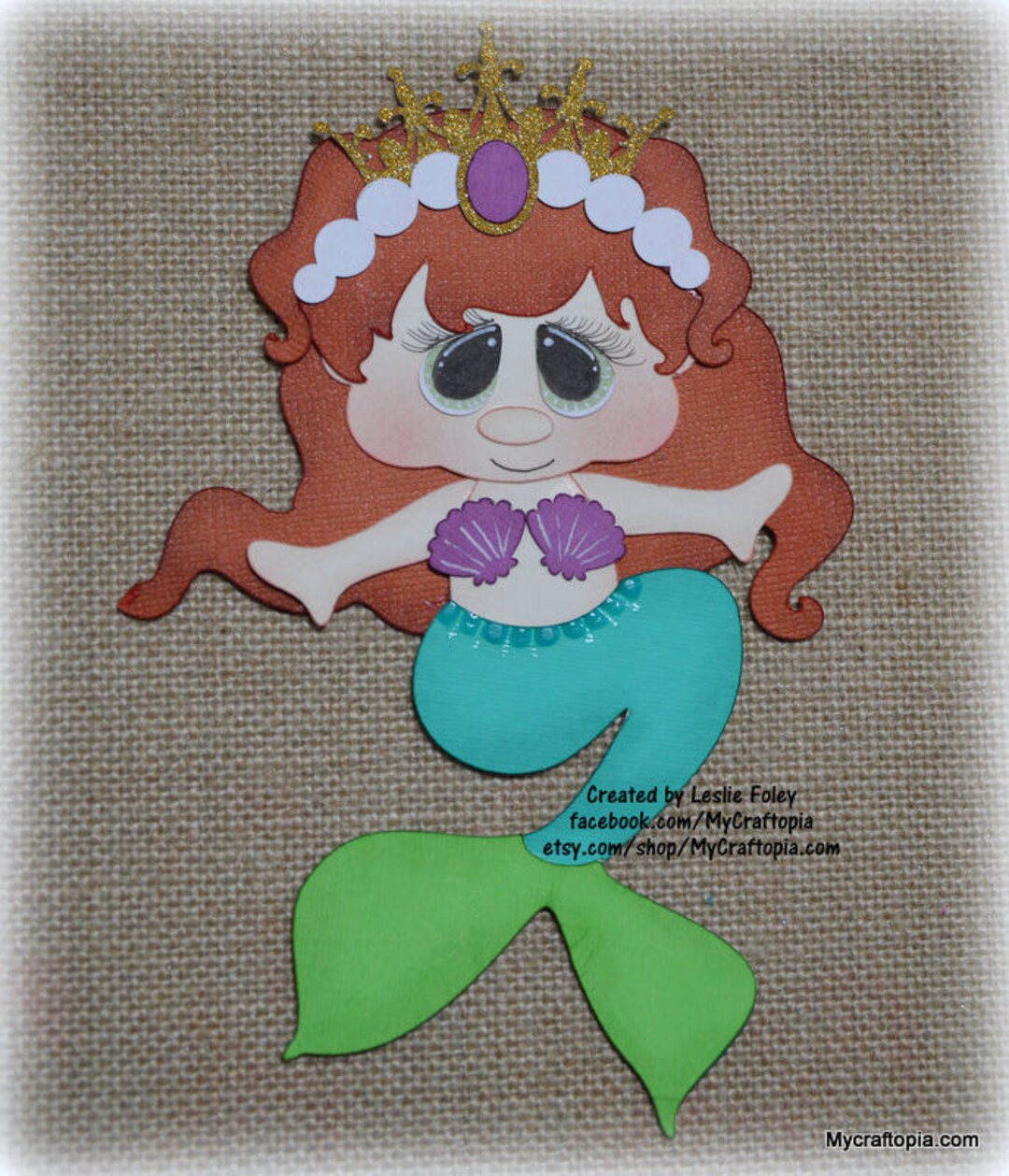 Little Mermaid Princess Premade Scrapbooking Embellishment Paper ...