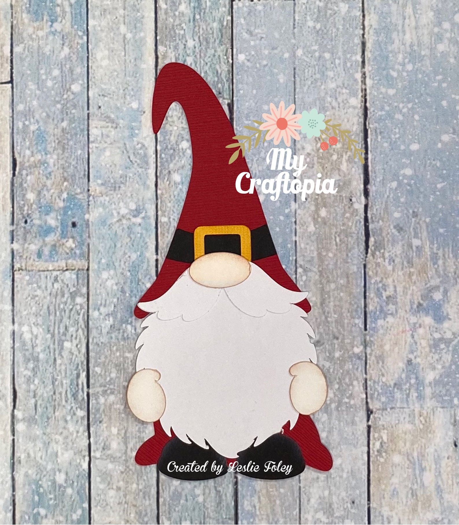 Gnomes for Christmas Premade Scrapbooking Embellishment Paper Piecing ...