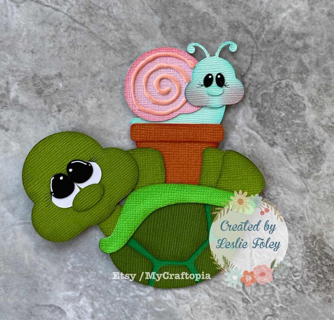 Spring Turtle Premade Scrapbooking Adorno Papel Empalme - Etsy España