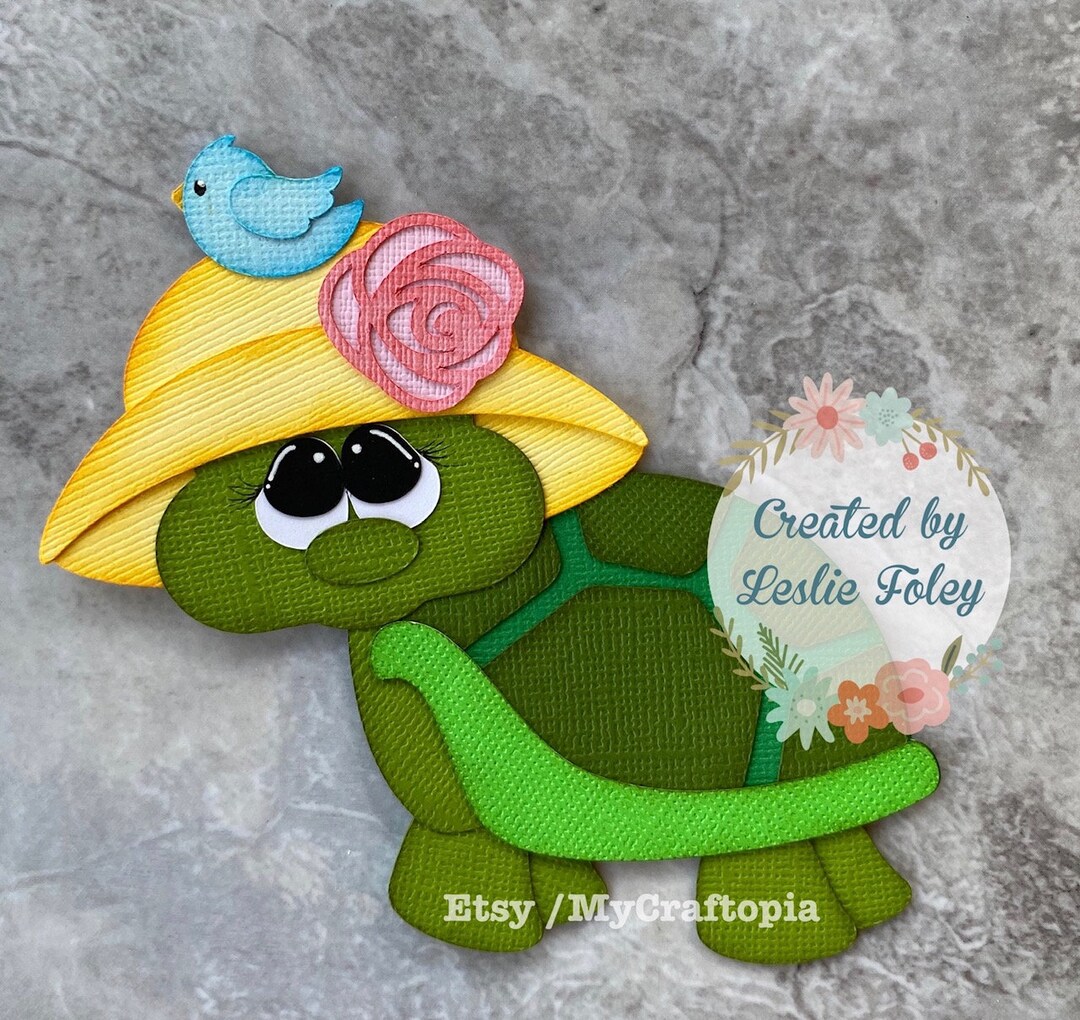 Spring Turtle Premade Scrapbooking Embellishment Paper Piecing Die Cuts ...