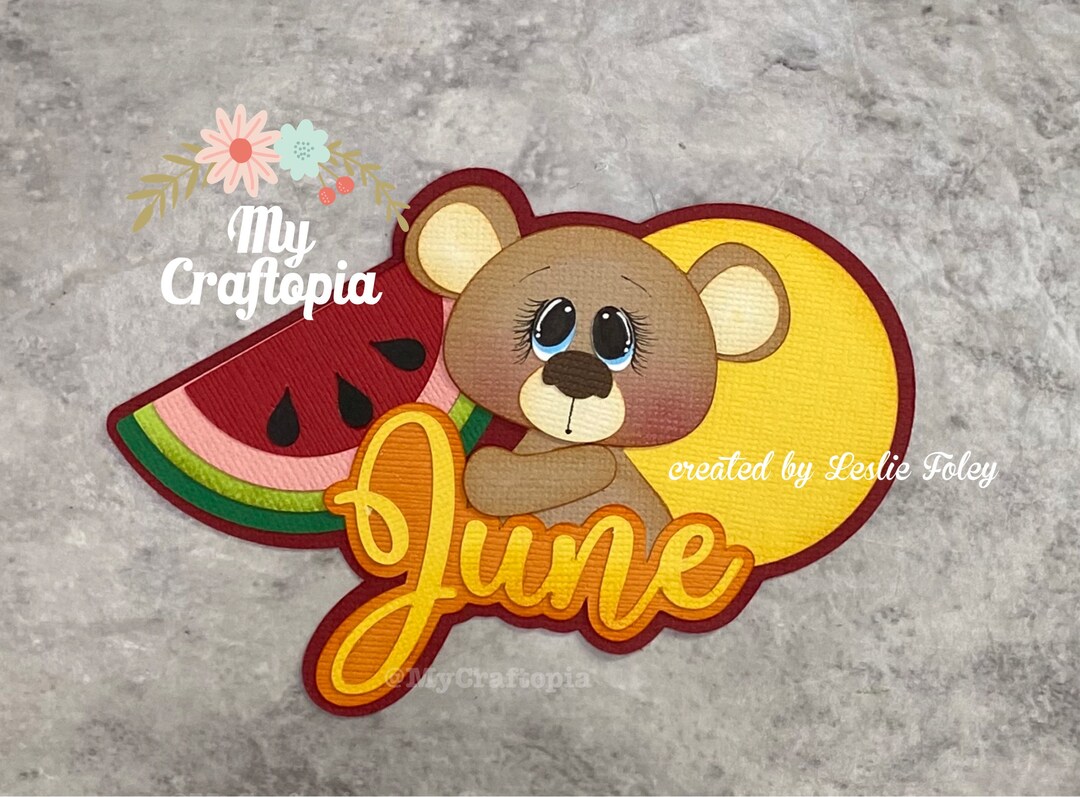 June Title Summer Premade Scrapbooking Embellishment Paper Piecing Die ...