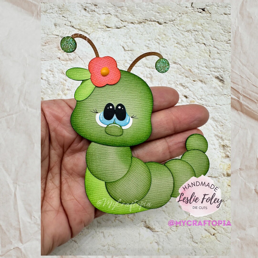 Spring Caterpillar Easter Premade Scrapbooking Embellishment Paper ...