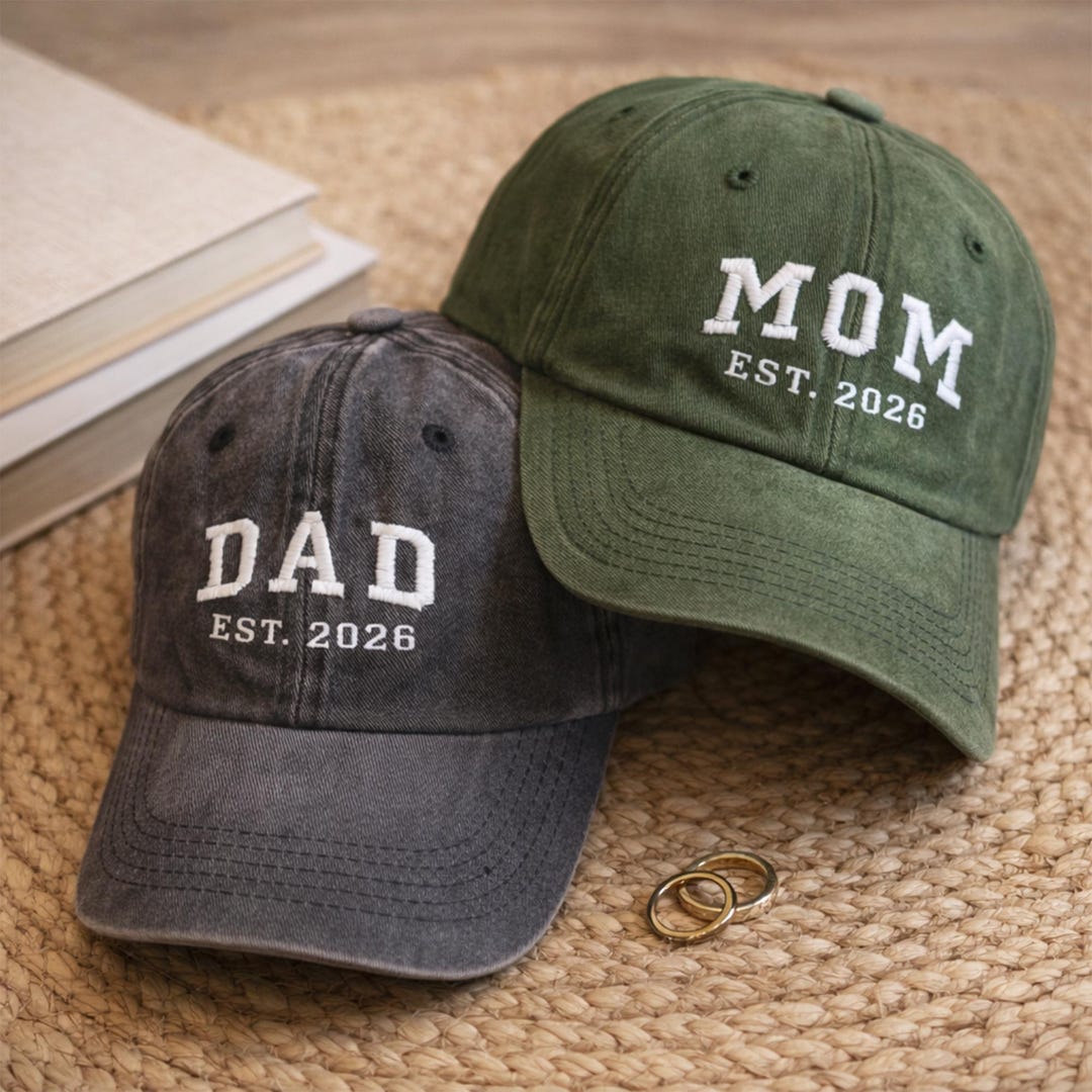 Dad Hat, Embroidered Dad Mom Hat, Personalized Date Baseball Cap ...