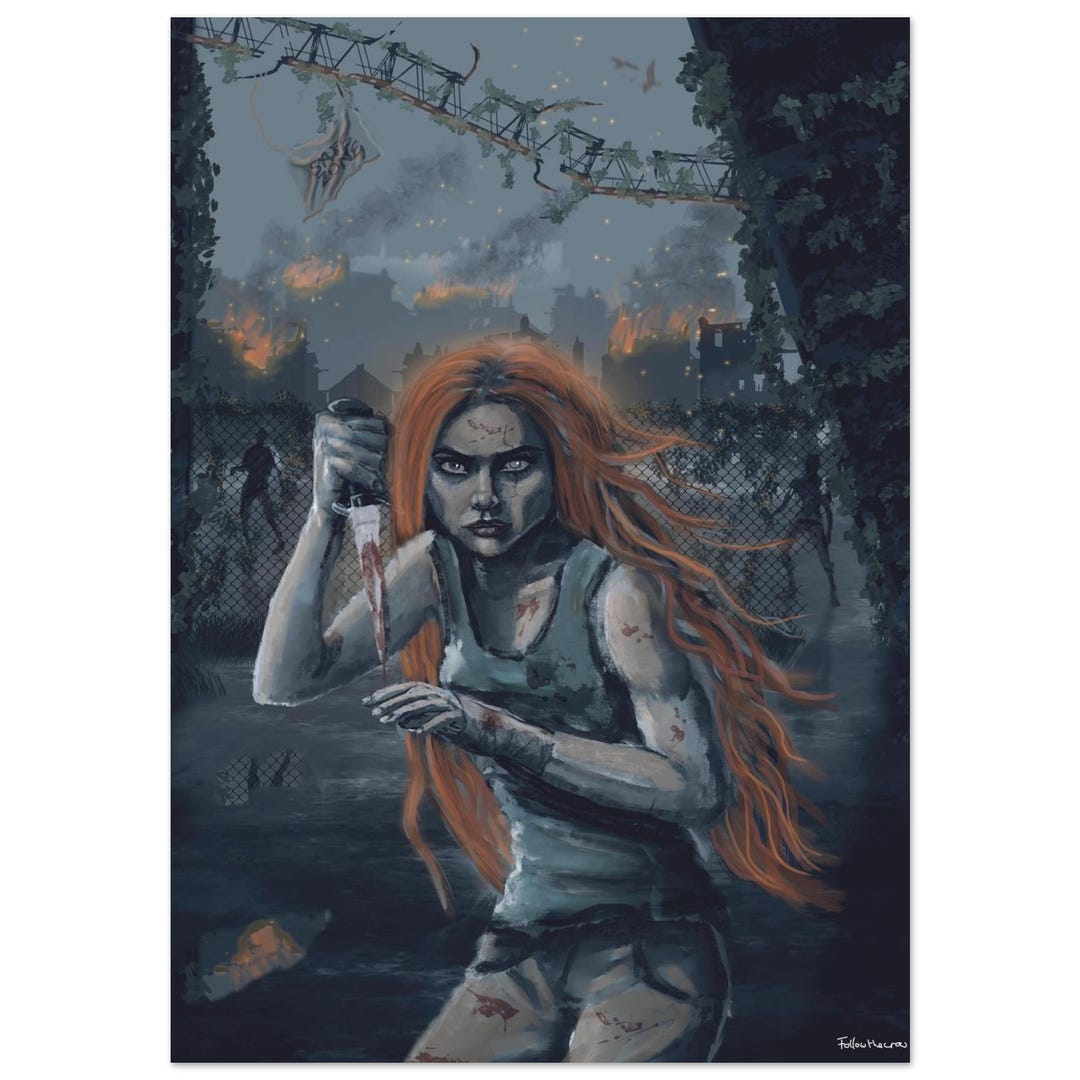 Safe Zone- Post-apocalypse Fine Art Print | Strong Redhaired in Horror ...