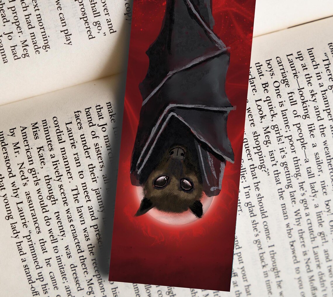 Bat Bookmark- Printable Bookmark, Dark Art, Dark Academia, Gothic ...