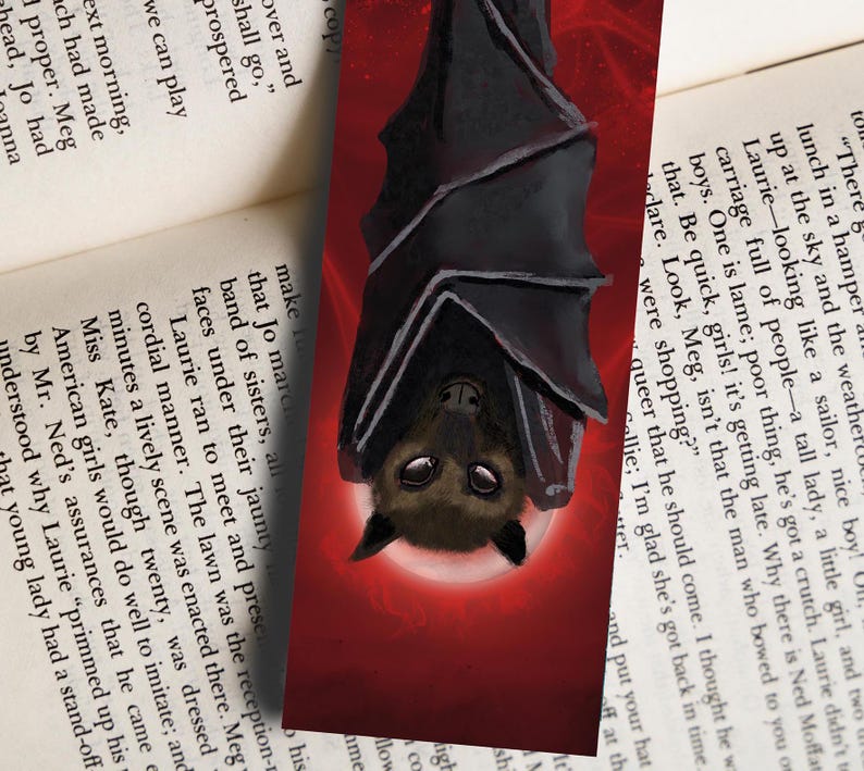 Bat Bookmark- Printable Bookmark, Dark Art, Dark Academia, Gothic ...