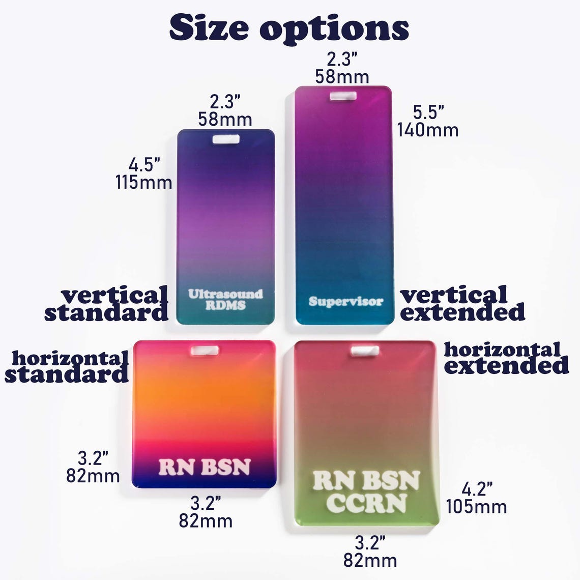 Custom Gradient Badge Buddy, Colorful Acrylic ID Tags Gift for ...