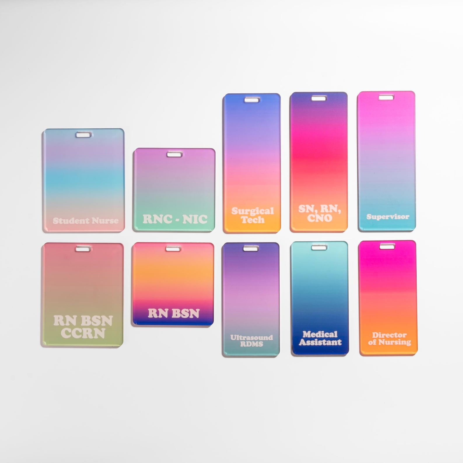 Custom Gradient Badge Buddy, Colorful Acrylic ID Tags Gift for ...