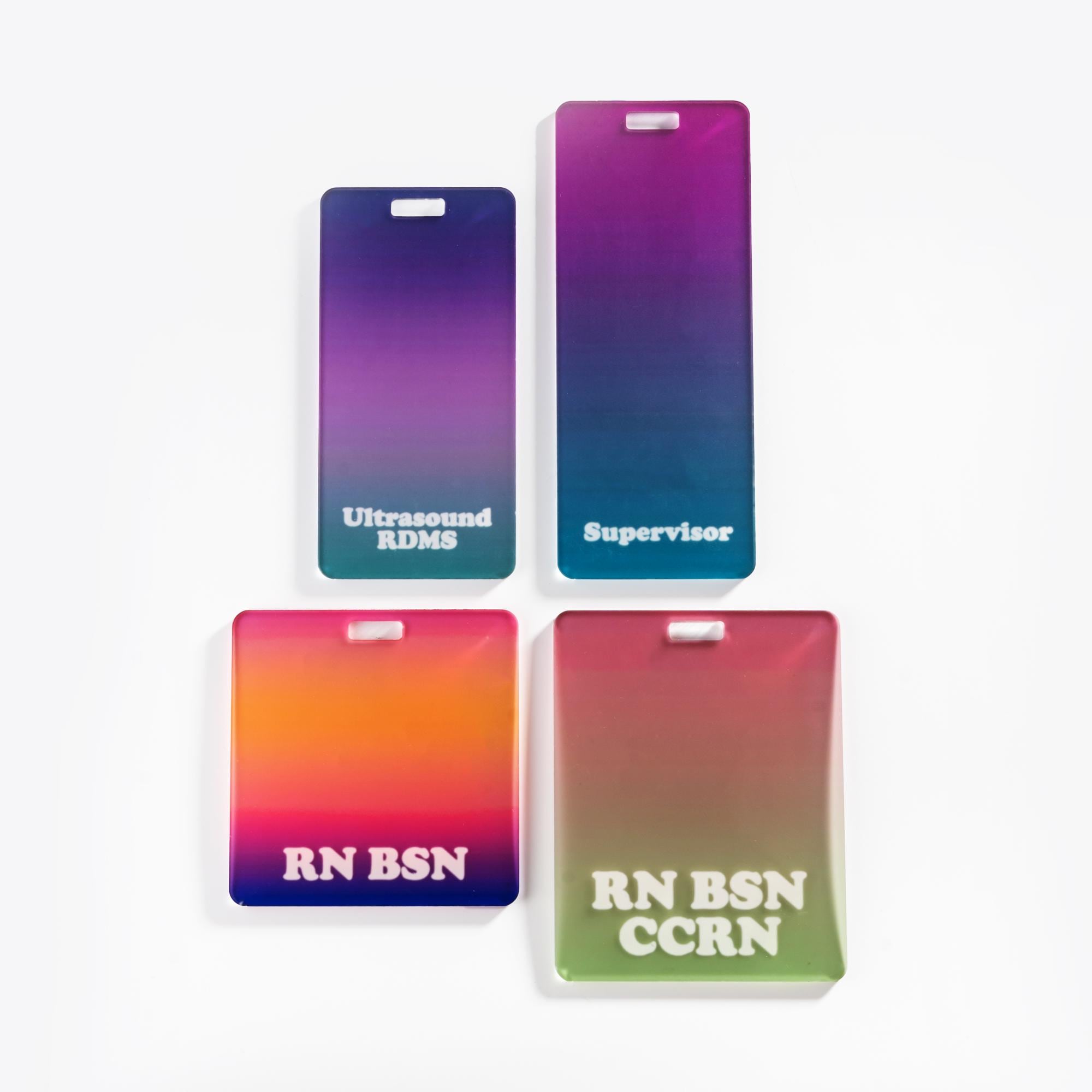 Custom Gradient Badge Buddy, Colorful Acrylic ID Tags Gift for ...