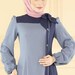 Two-toned Maxi Dress, Long Sleeves, Button Front and Neck Tie ...