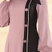 Two-toned Maxi Dress, Long Sleeves, Button Front and Neck Tie ...