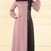 Two-toned Maxi Dress, Long Sleeves, Button Front and Neck Tie ...