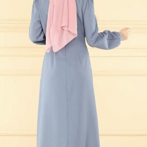 Two-toned Maxi Dress, Long Sleeves, Button Front and Neck Tie ...